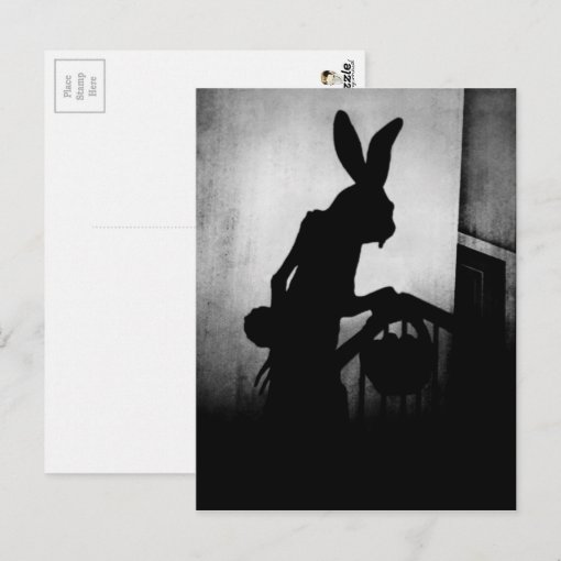 Easter Bunny Nosferatu Shadow Postcard | Zazzle