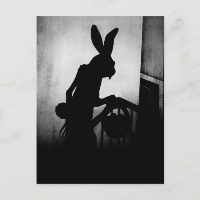 Easter Bunny Nosferatu Shadow Postcard | Zazzle