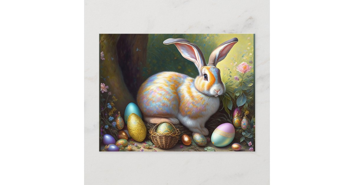 easter bunny old style postcard | Zazzle