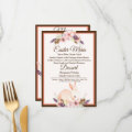 Easter Bunny Peach Floral Menu | Zazzle