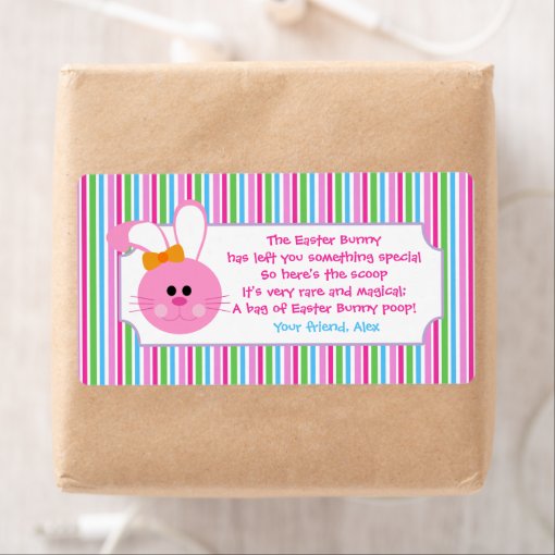 Easter Bunny Poop Party Favor Sticker | Zazzle