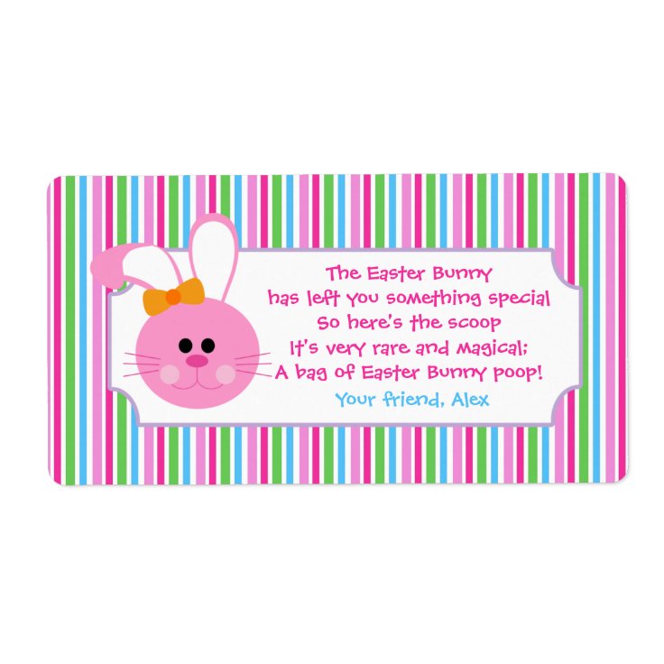 Easter Bunny Poop Party Favor Sticker | Zazzle