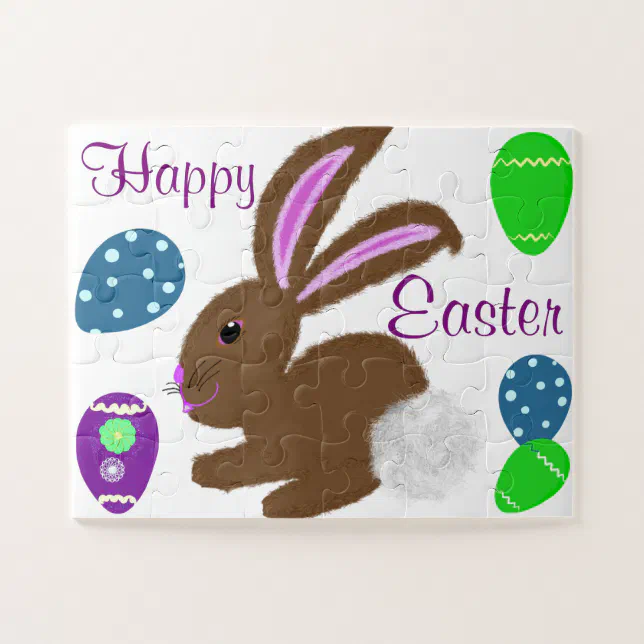Easter Bunny Rabbit Decorated Eggs Jigsaw Puzzle | Zazzle