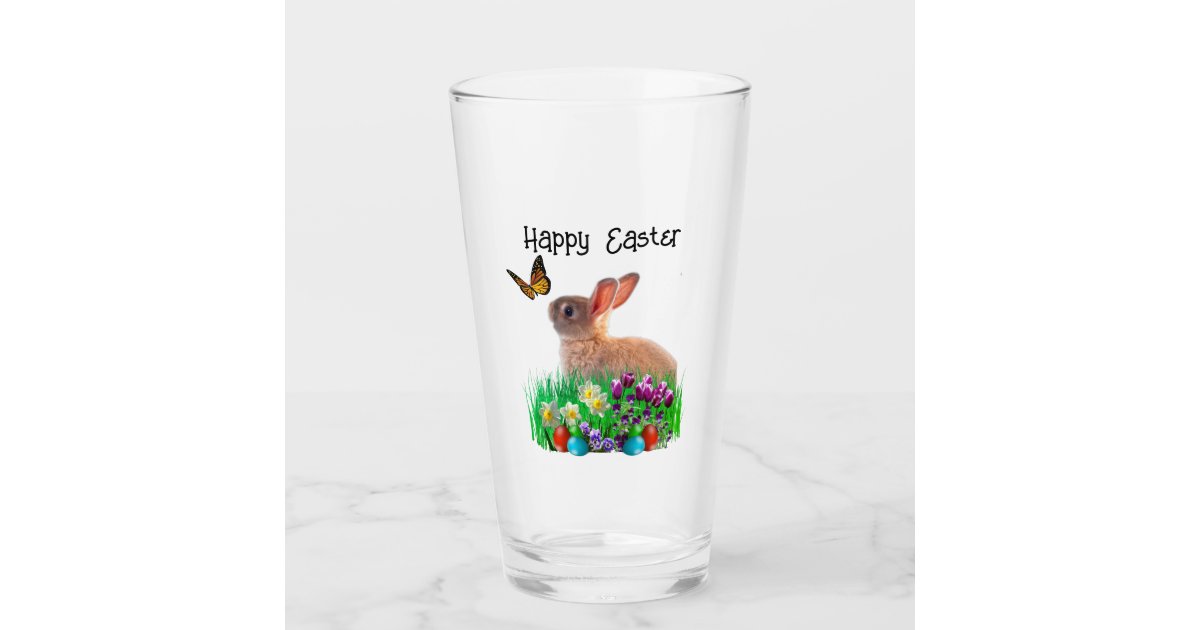 Easter Bunny Rabbit Glass Cup | Zazzle