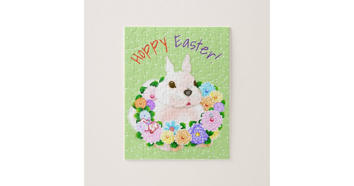 Easter Bunny Spring Flowers Jigsaw Puzzle | Zazzle