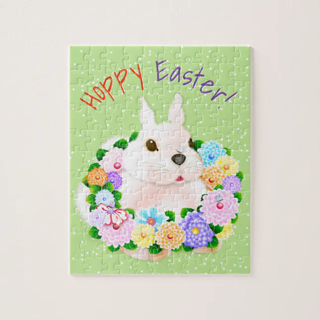 Easter Bunny Spring Flowers Jigsaw Puzzle | Zazzle