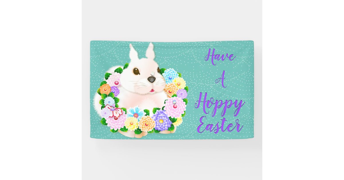 Easter Bunny Spring Garden Banner | Zazzle