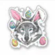 Easter Bunny Wolf Funny Easter Wolf Wild Forest Wo Sticker | Zazzle