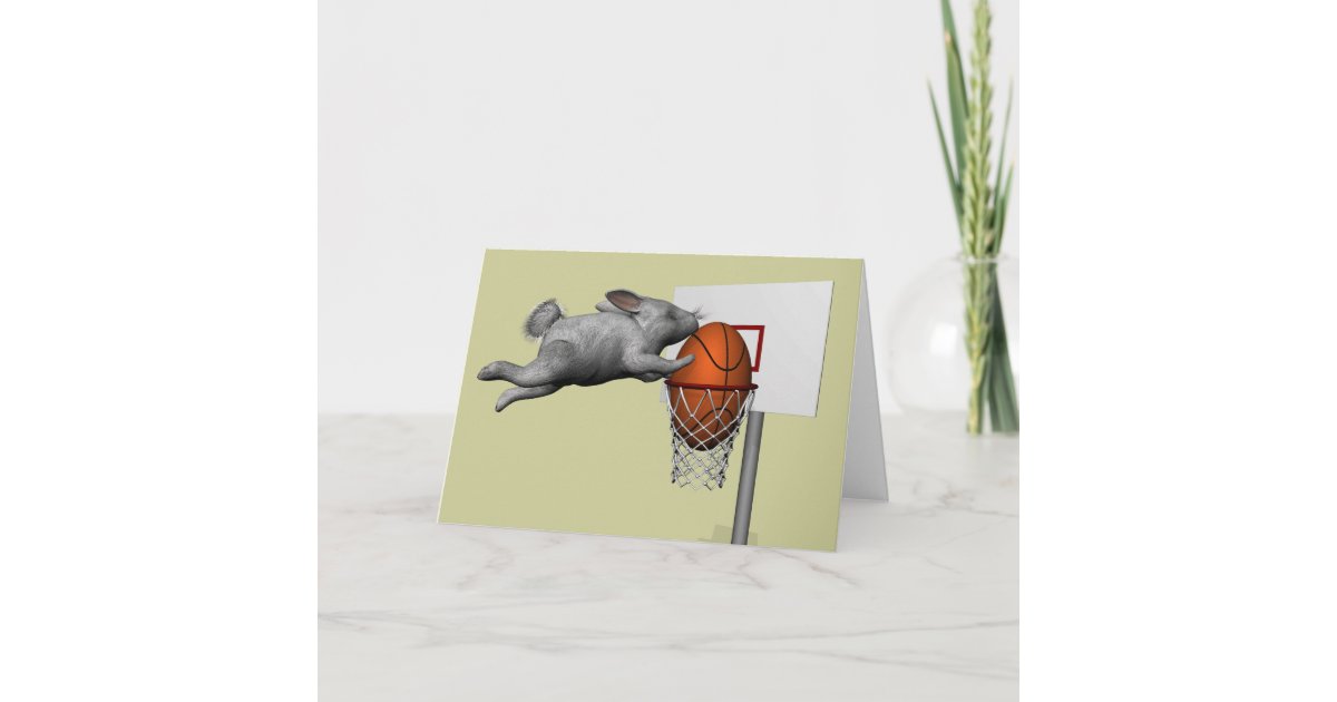 Easter Bunny's Perfect Slam Dunk Holiday Card | Zazzle