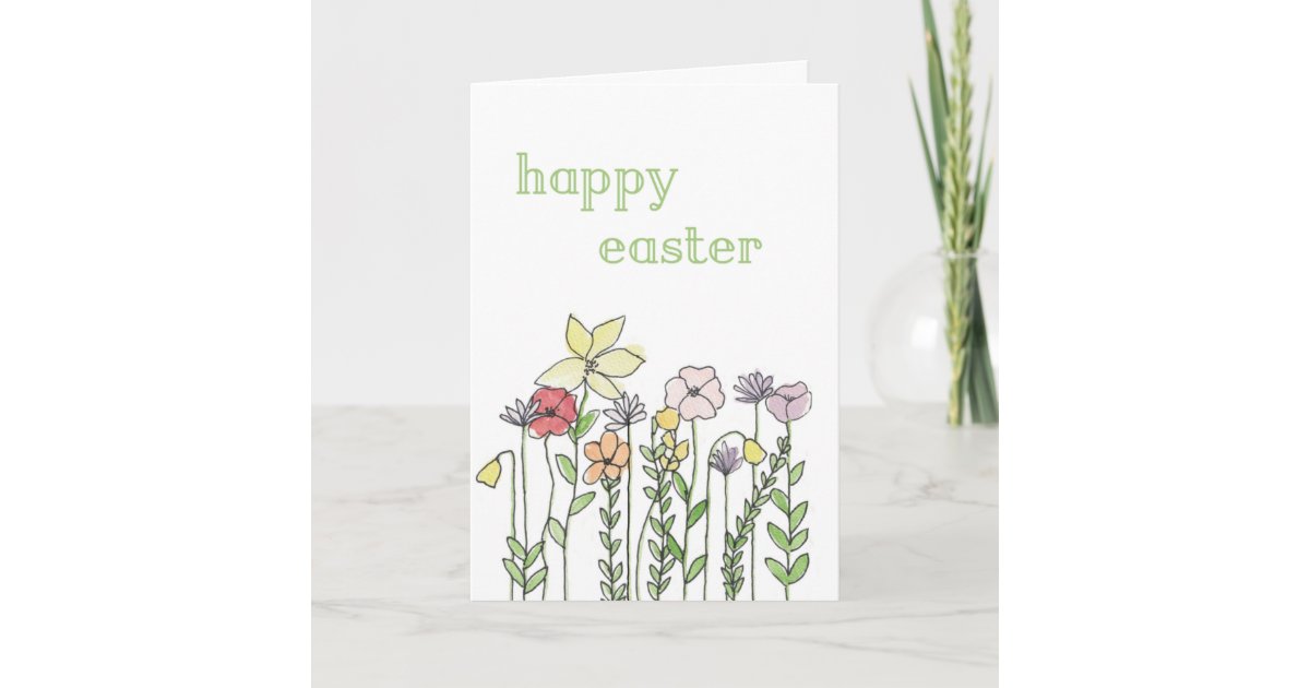 Easter card - flower illustration | Zazzle