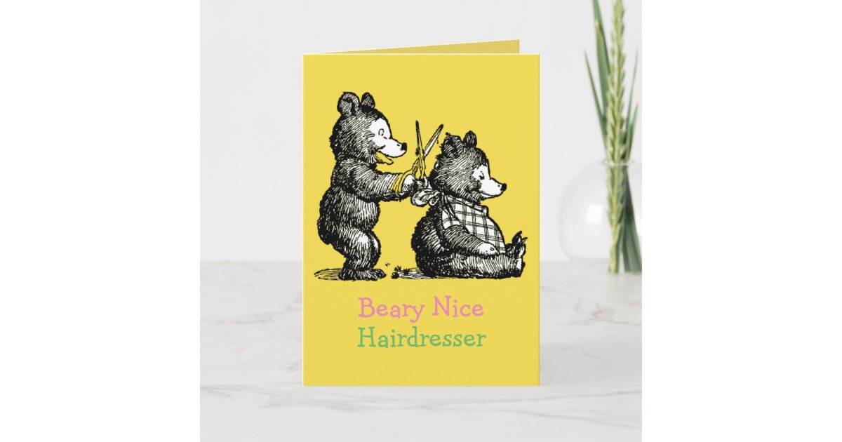 Easter Card for Hairdresser - Beary Nice | Zazzle