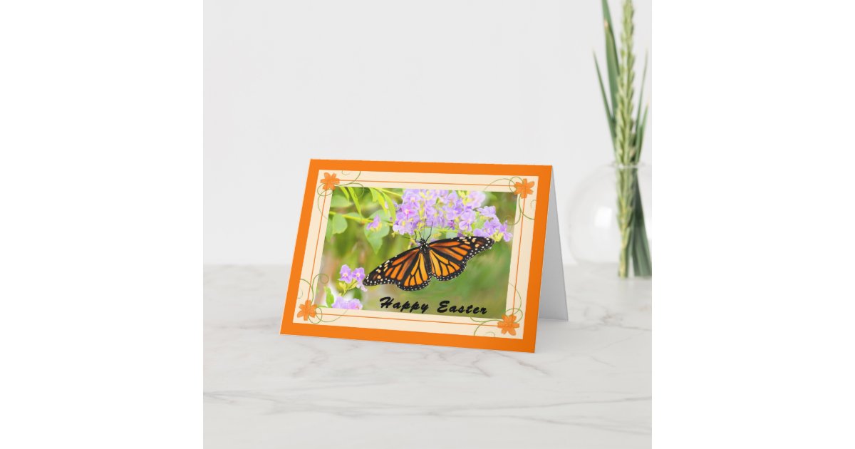 Easter Card with Monarch Butterfly | Zazzle