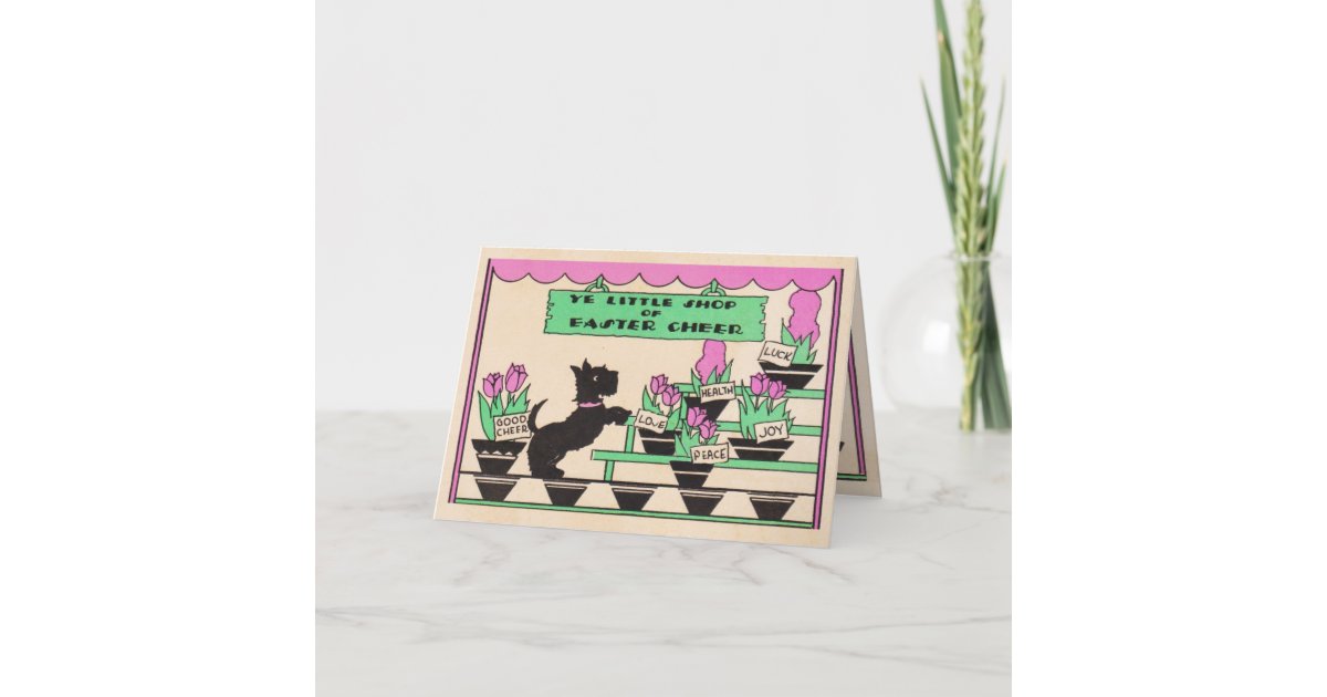 Easter Cheer Scotty Card | Zazzle