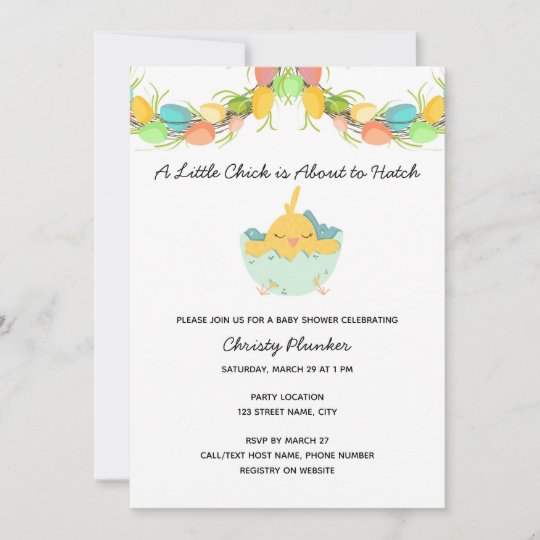 Easter Chick Baby Shower Invitation | Zazzle.com