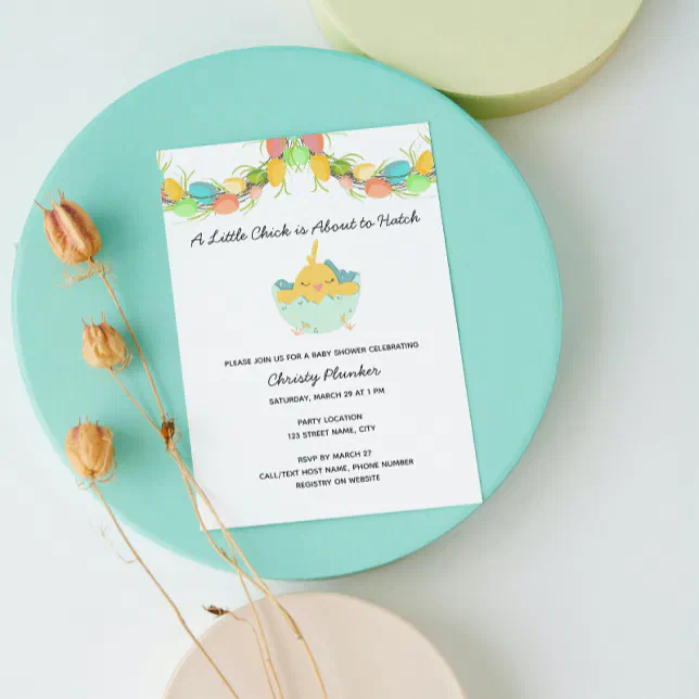Easter Chick Baby Shower Invitation | Zazzle