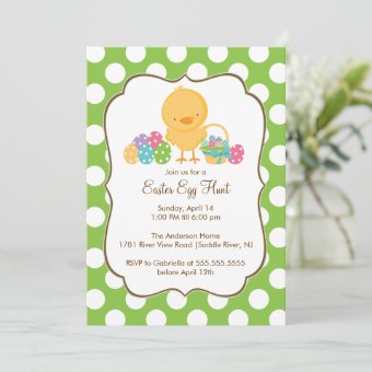 Easter Chick Egg Hunt Easter Party Invitation | Zazzle