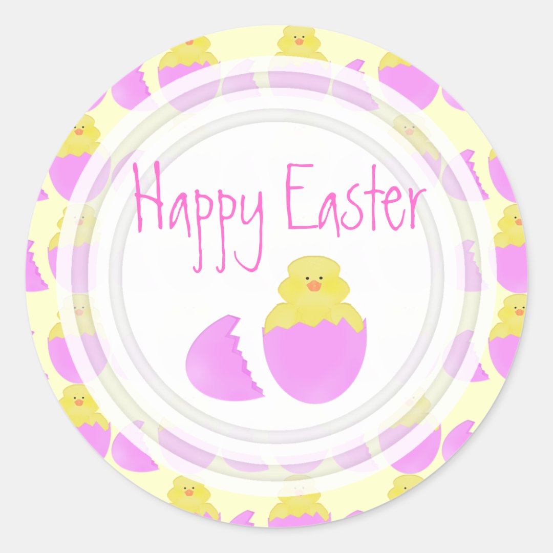 Easter Chick: Happy Easter Stickers | Zazzle