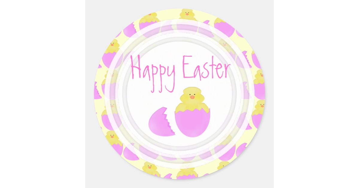 Easter Chick: Happy Easter Stickers | Zazzle