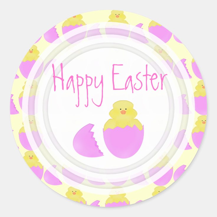 Easter Chick: Happy Easter Stickers | Zazzle