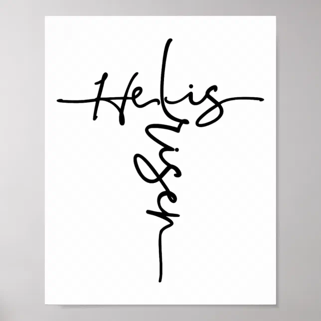 Easter Christian He Is Risen Sun Resurrection Men Poster | Zazzle