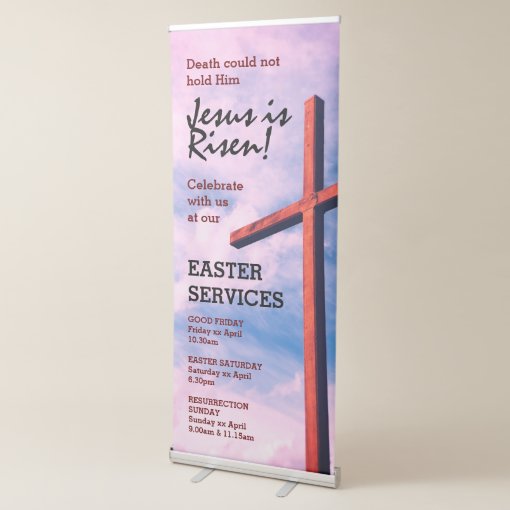 EASTER CHURCH SERVICES Jesus Is Risen CUSTOMIZABLE Retractable Banner ...