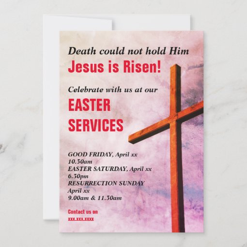 EASTER CHURCH SERVICES | Jesus is Risen Invitation | Zazzle