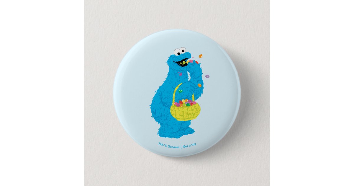 Easter Cookie Monster Button | Zazzle
