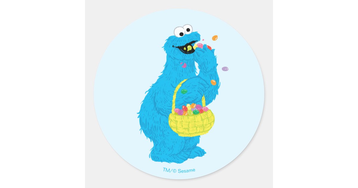 Easter Cookie Monster Classic Round Sticker | Zazzle