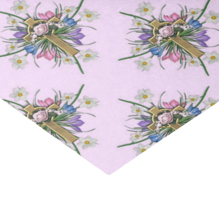 Easter cross and flowers pattern tissue paper | Zazzle.com