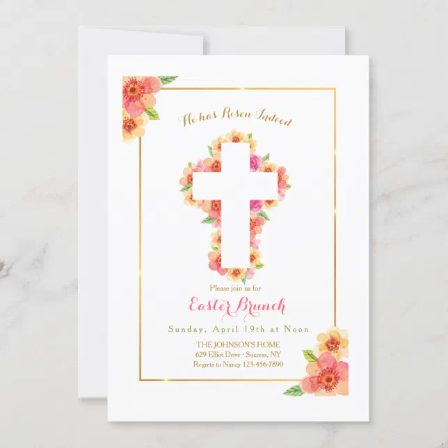 Easter Cross Invitation | Zazzle