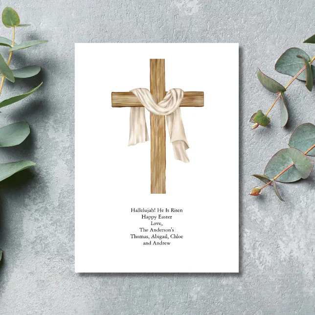 Easter Cross Shroud Religious Christian Holiday Card | Zazzle