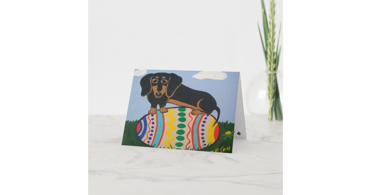 Easter Dachshund Greeting Card | Zazzle