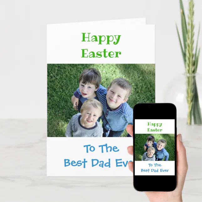 Easter Dad World's Best Ever Kids Photo Holiday Card | Zazzle