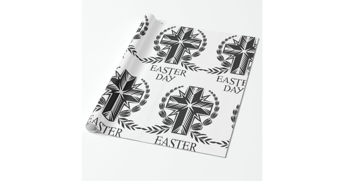 Easter Day Cross Wrapping Paper | Zazzle