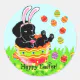 Easter Egg Black Labrador Puppy Cartoon Classic Round Sticker | Zazzle