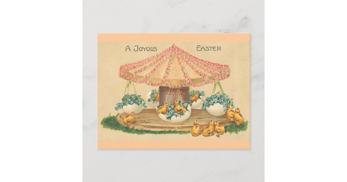 Easter Egg Carousel Vintage Easter Holiday Postcard | Zazzle