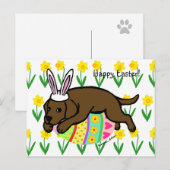 Easter Egg Chocolate Labrador Cartoon Holiday Postcard | Zazzle