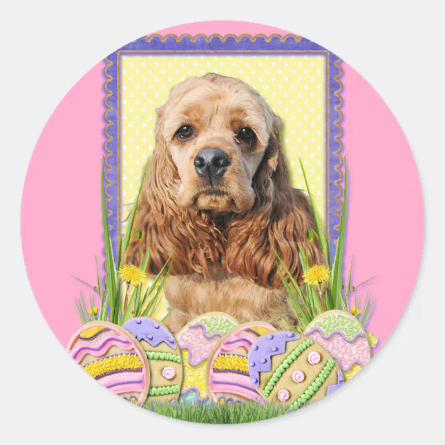 Easter Egg Cookies - Cocker Spaniel Classic Round Sticker | Zazzle