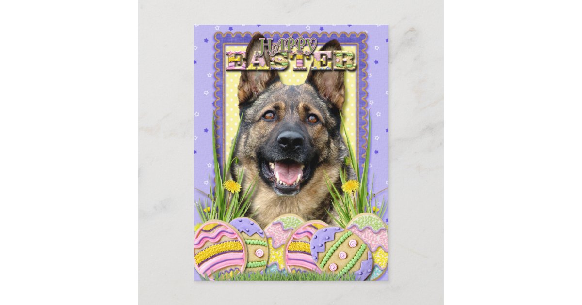 Easter Egg Cookies - German Shepherd Holiday Postcard | Zazzle