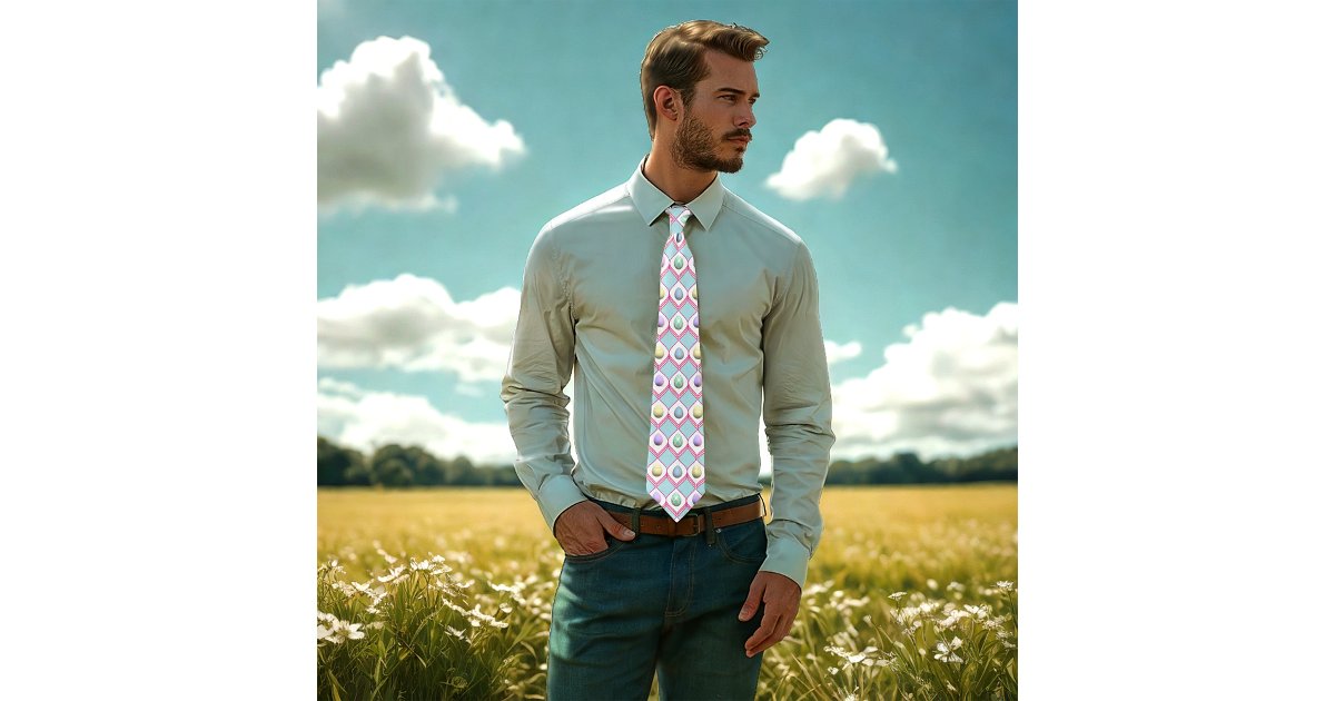 Easter Egg Diamond Pattern Neck Tie | Zazzle
