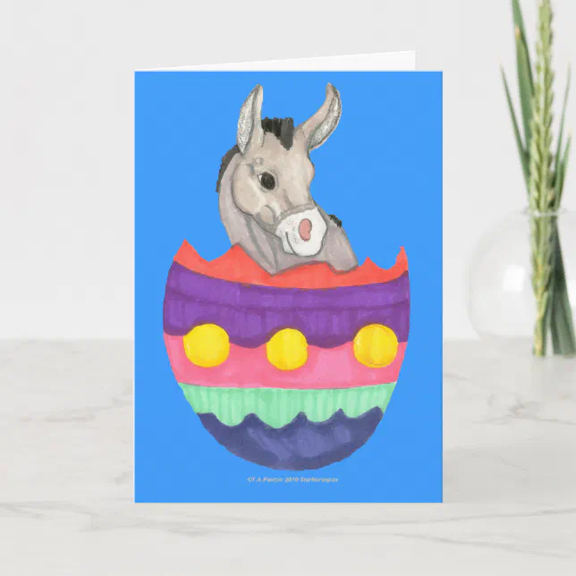 Easter Egg Donkey Card | Zazzle