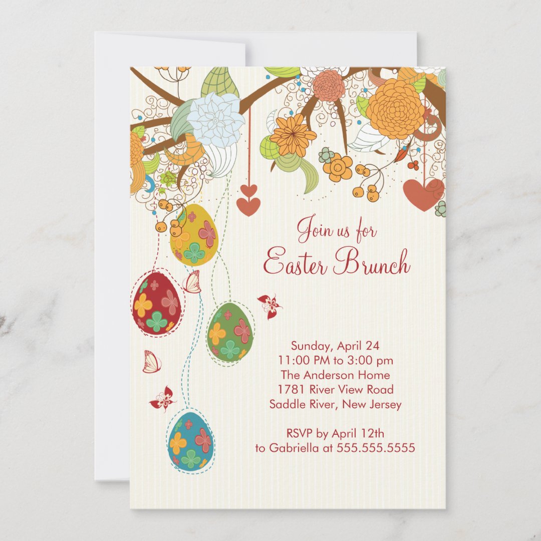 Easter Egg Easter Brunch Dinner Party Invitation | Zazzle