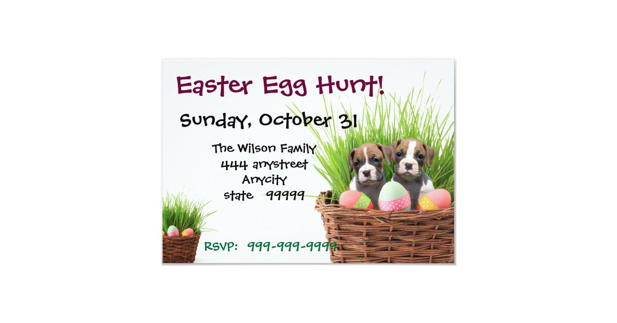 Easter Egg Hunt Boxer Dog party invitation | Zazzle.com