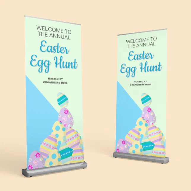 Easter Egg Hunt Fun Colorful Custom Retractable Banner | Zazzle