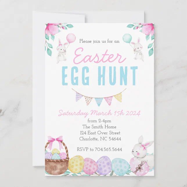 Easter Egg Hunt Invitation, Church Egg Hunt Invite | Zazzle