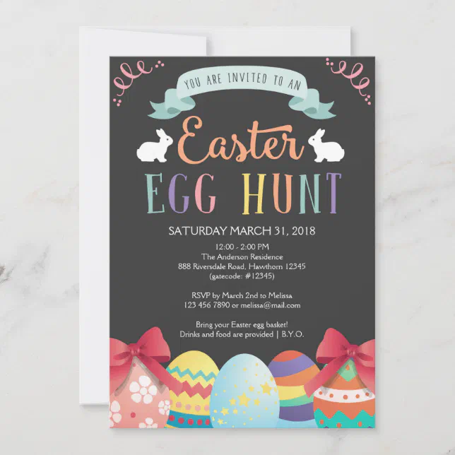 Easter Egg Hunt Invitation, Egg Hunt Invite | Zazzle