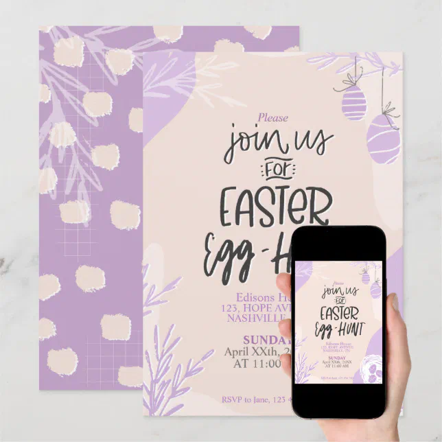 Easter Egg Hunt Party Invitation Editable Template | Zazzle