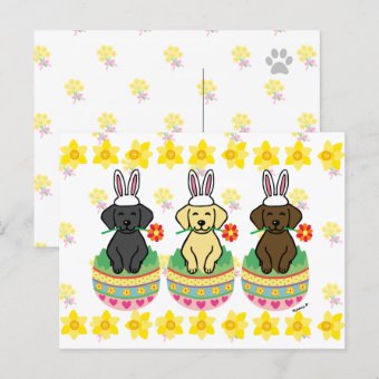 Easter Egg Labrador Puppies Smiling Holiday Postcard | Zazzle