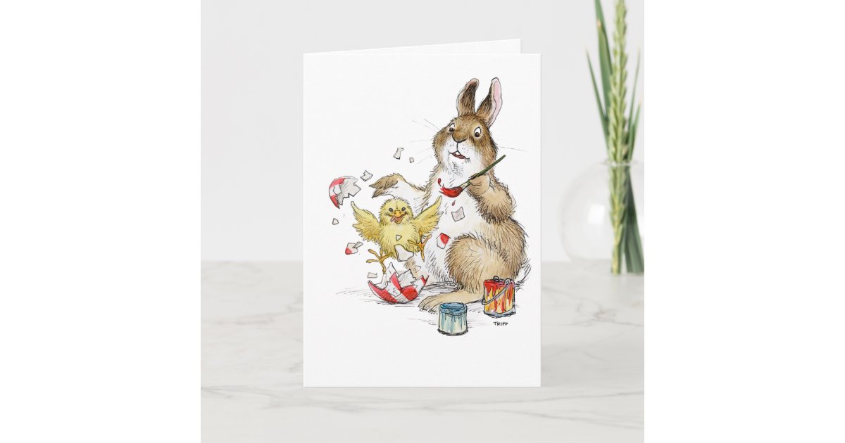 Easter Egg painting surprise Card! Card | Zazzle