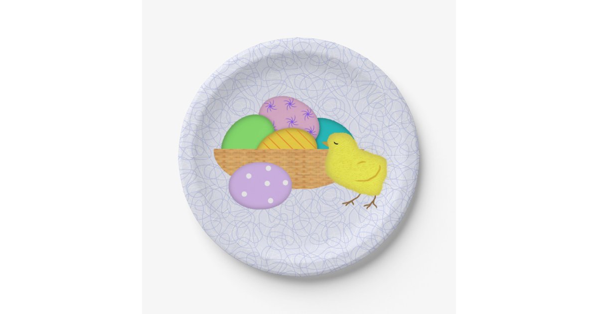 Easter Eggs And Chick Paper Plates | Zazzle